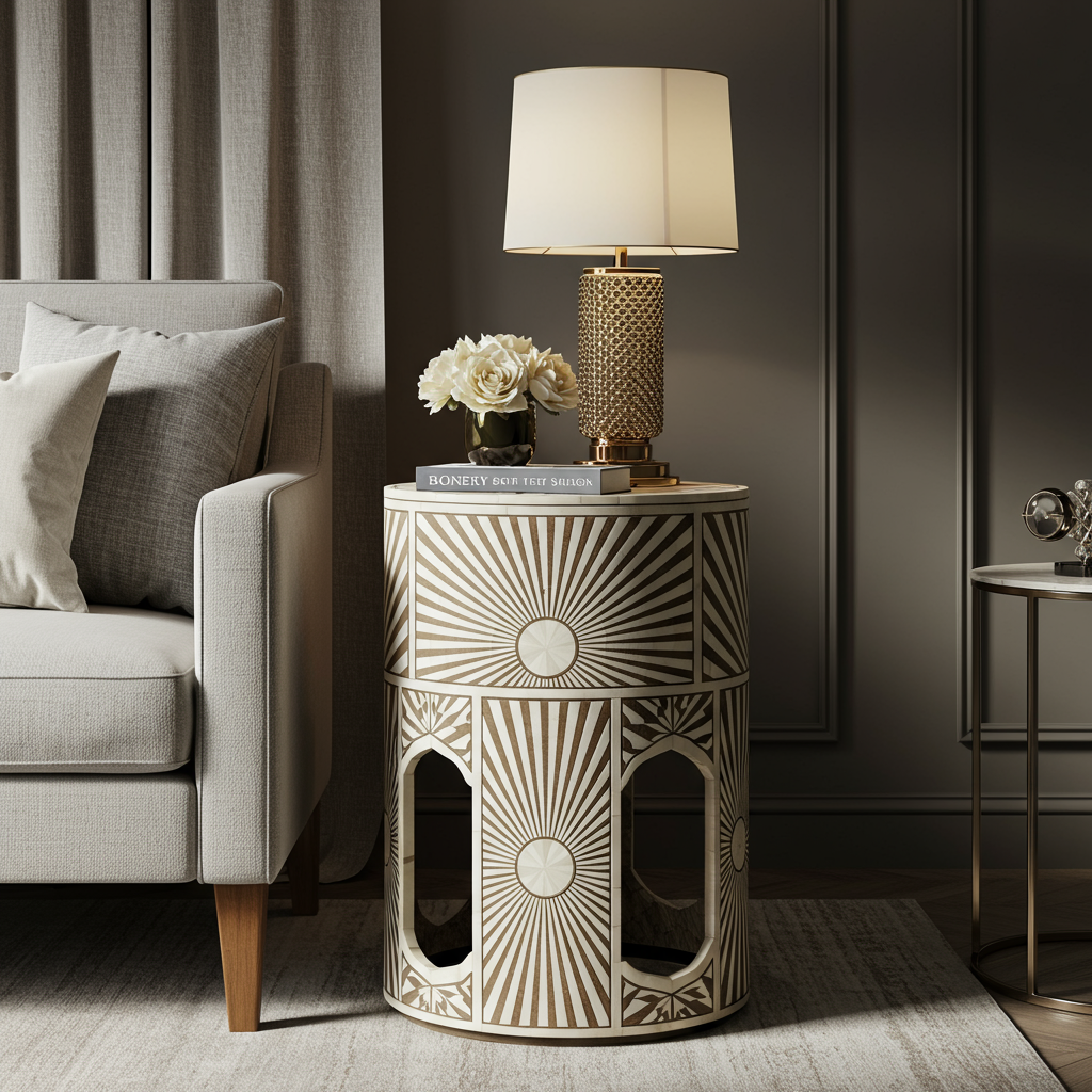 Bone Inlay Side Table: Small room, big impact: using bone inlay furnit ...