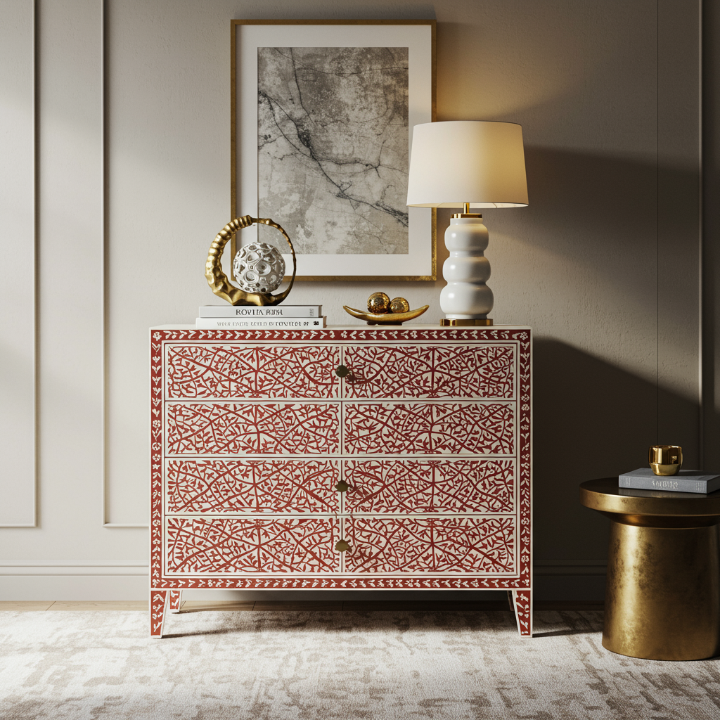 Bone Inlay Tallboy: Small room, big impact: using bone inlay furniture ...