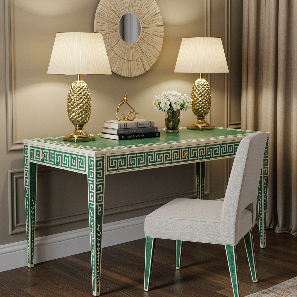 Bone Inlay Desk: Small room, big impact: using bone inlay furniture fo ...