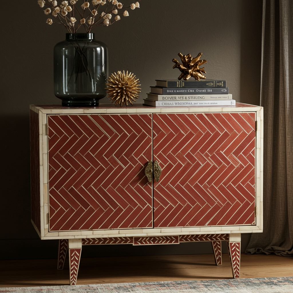 Bone Inlay Cabinet: Color stories: styling with blue, black, and white ...