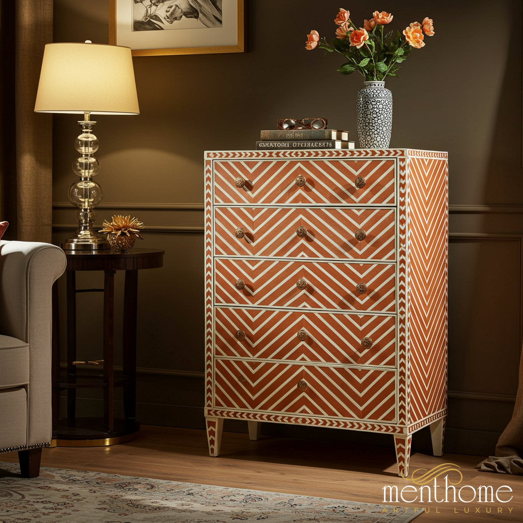 Geometric Patterned Chest of Drawers | Luxury Handmade Tallboy ...